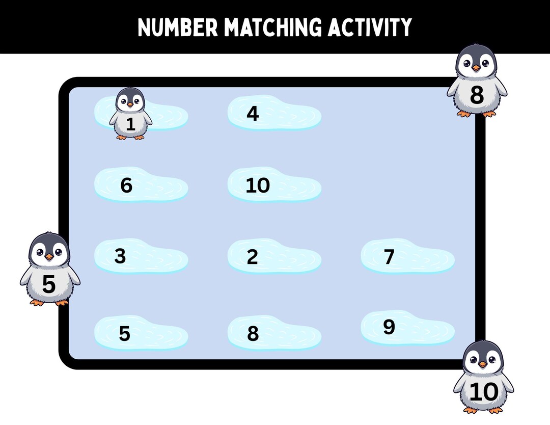 Penguin Number Matching - Etsy