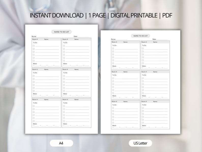 Nurse To-do List Printable | Daily Medsurg Planner (PDF) - Etsy