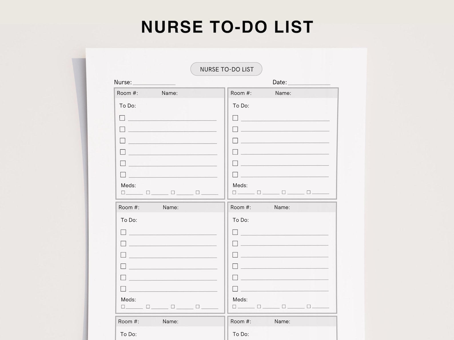 Nurse To-do List Printable | Daily Medsurg Planner (PDF) - Etsy