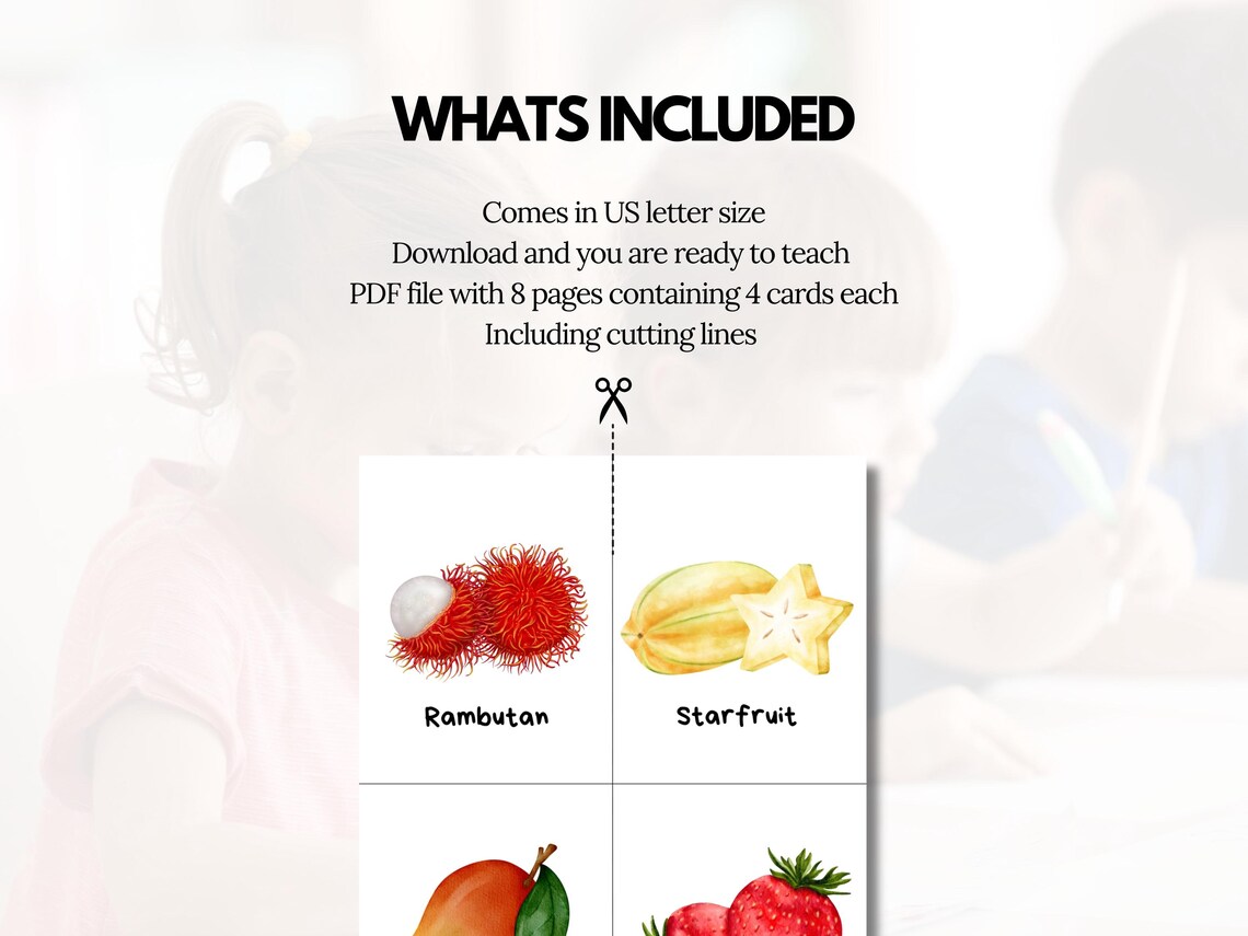 36 Fruits Healthy Foods Cards for Kids | Montessori Learning Flashcards ...