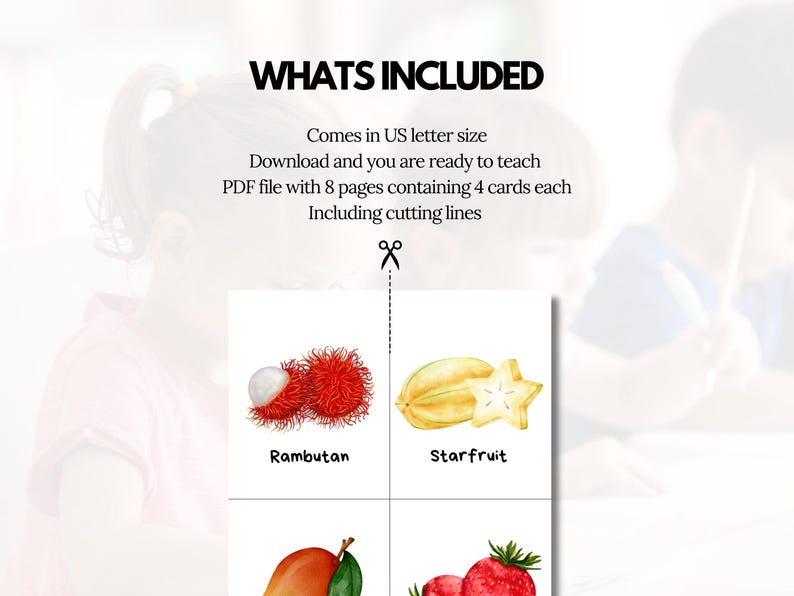 36 Fruits Healthy Foods Cards for Kids | Montessori Learning Flashcards ...