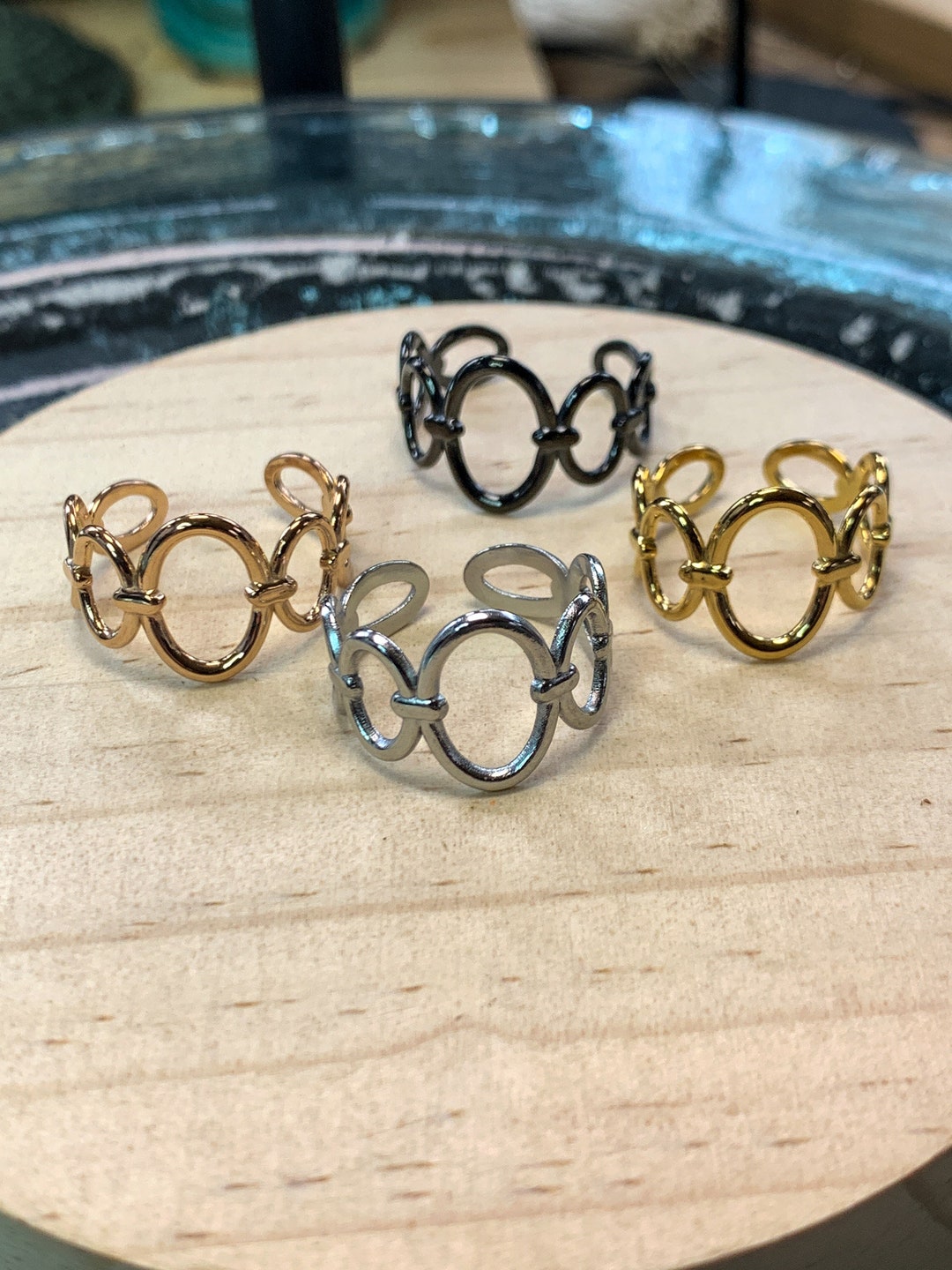 Circle Shaped Ring - Karma Ring Minimalist , Circle Ring, Open Circle ...