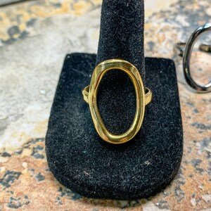 Stainless Steel Open Oval Ring Karma Ring Minimalist Thumb Ring, Circle ...