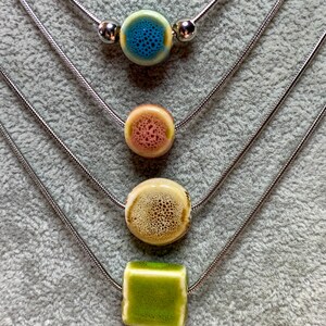 Beautiful Ceramic Bead Necklace With Dainty Stainless Steel Chain ...