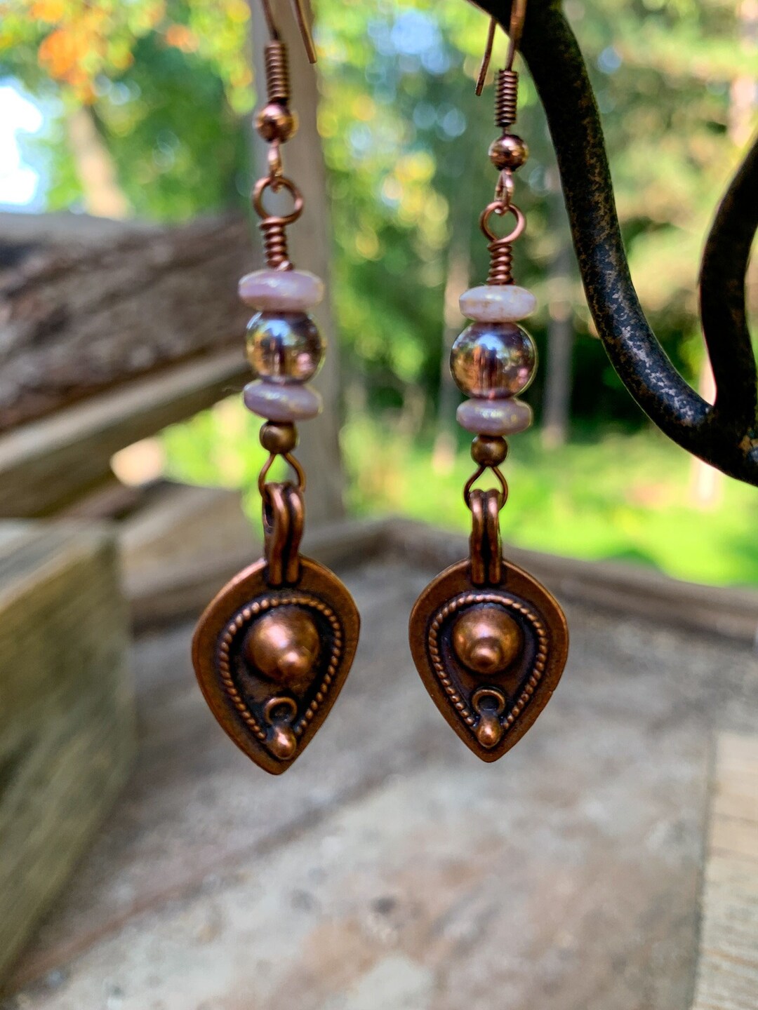 Violet Topaz Crystal 6mm Bohemian Drop Earrings Silver Teardrop ...