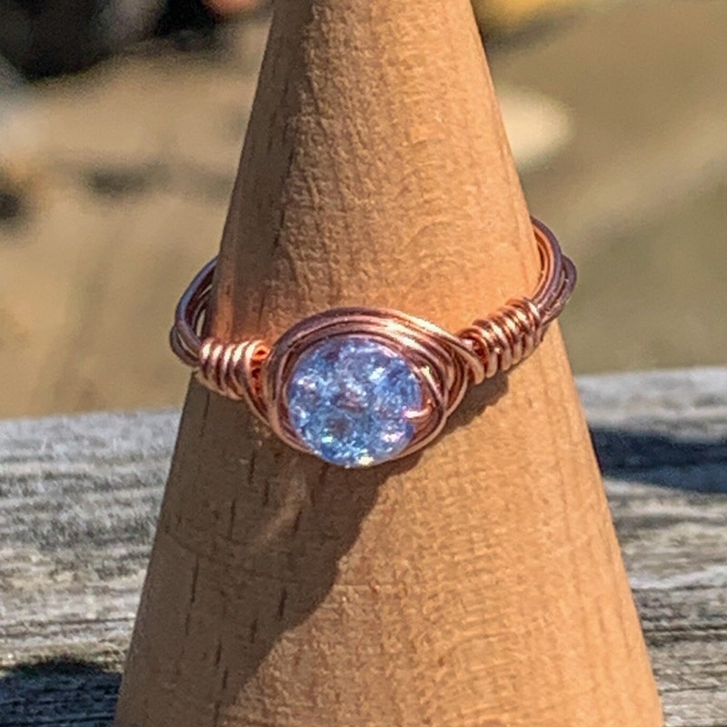 Wire Wrapped Beaded Ring - Etsy