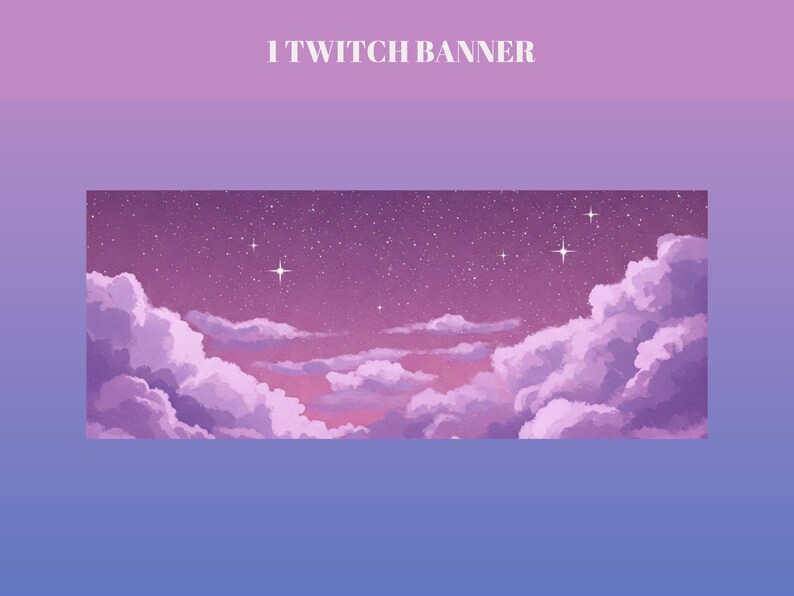 Purple Night Sky Animated Stream Package: Twitch Overlay, Backgrounds ...
