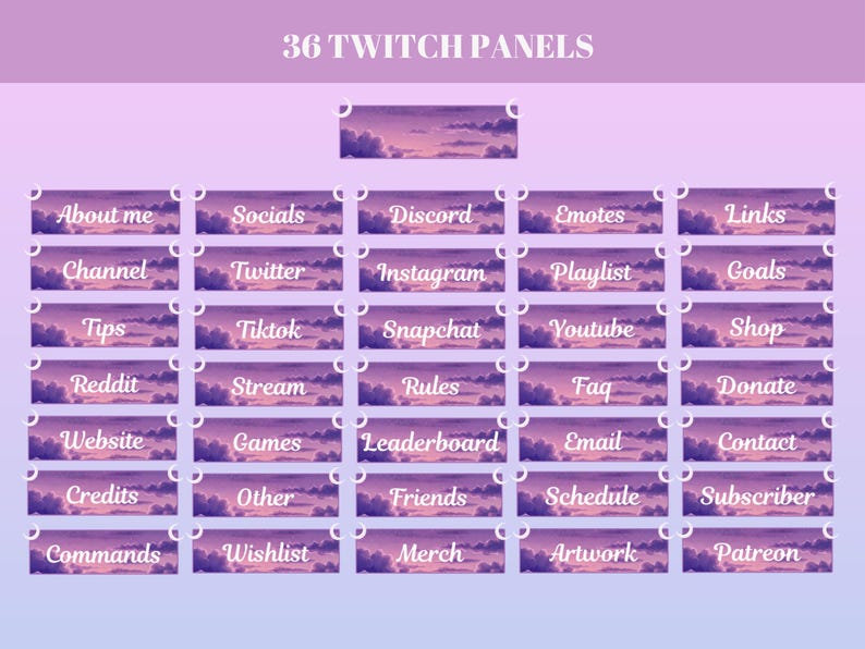 Purple Night Sky Animated Stream Package: Twitch Overlay, Backgrounds ...