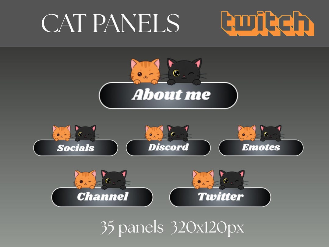 Cat Twitch Panels Cute Twitch Panels Kawaii Stream Panels Cat Twitch ...