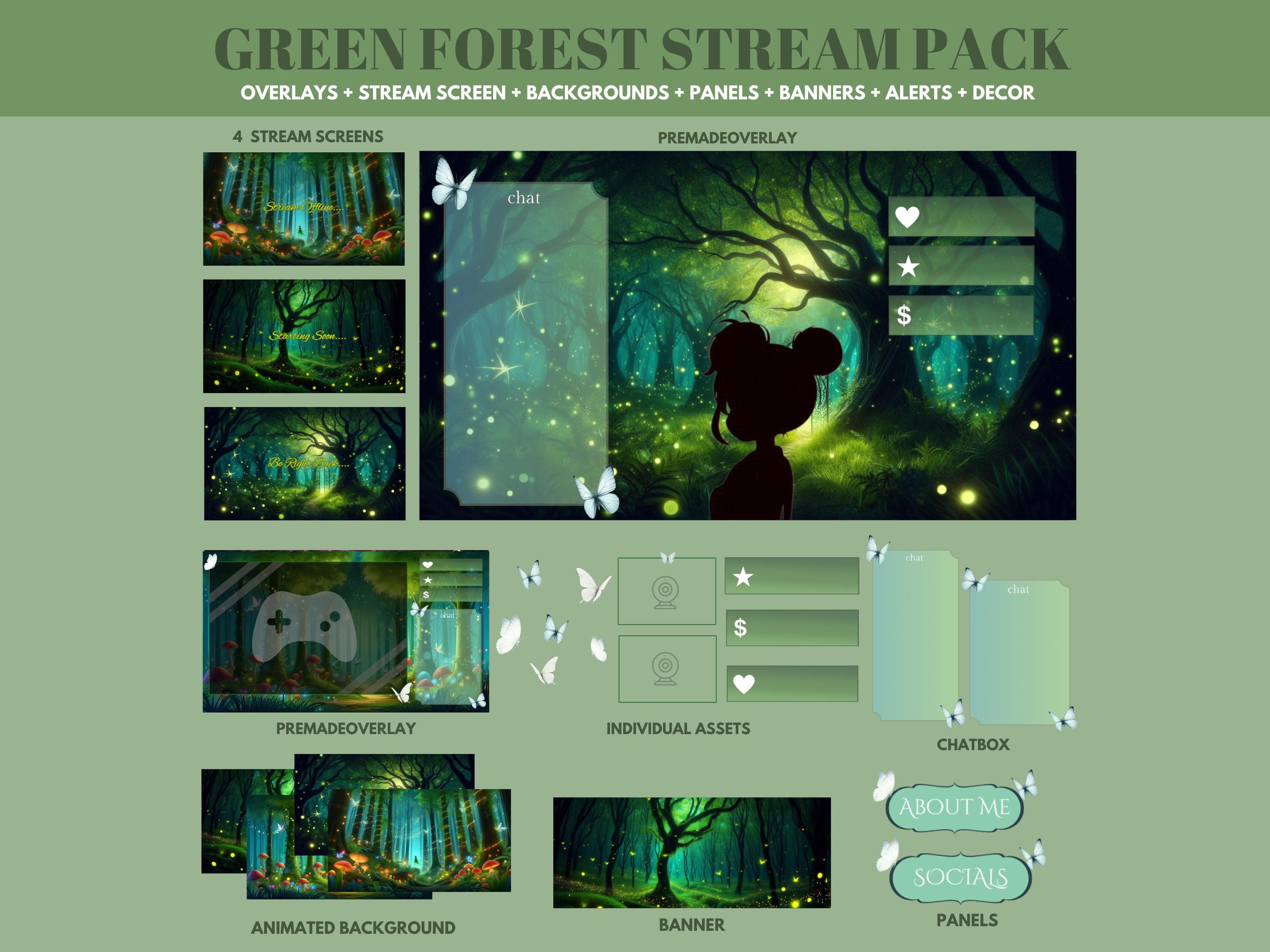 Green Twitch Overlay Animated Vtuber Background Twitch Overlay Green ...