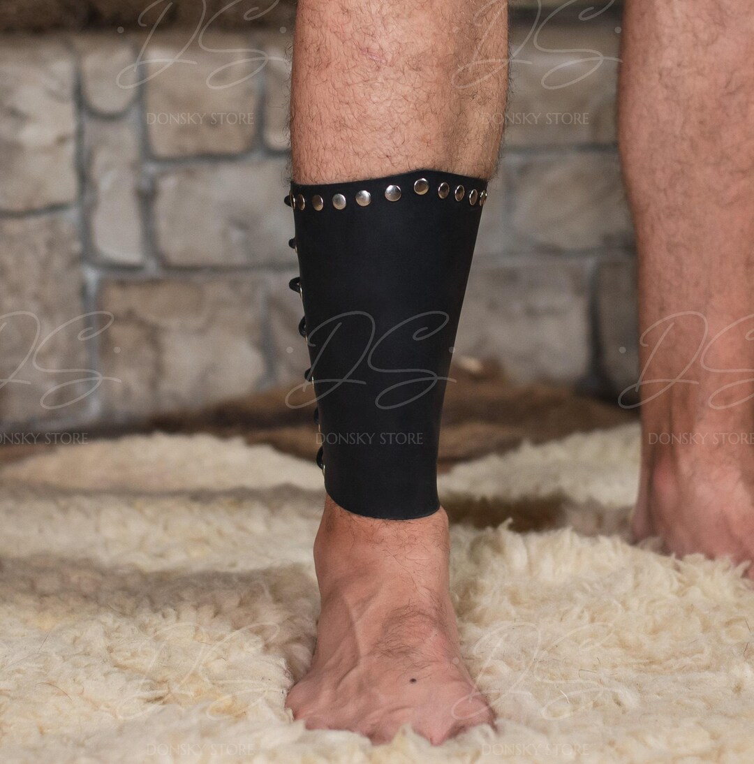 Leg Leather Armor, Leather Leg Protection, Leather Greaves Leg, Leather ...