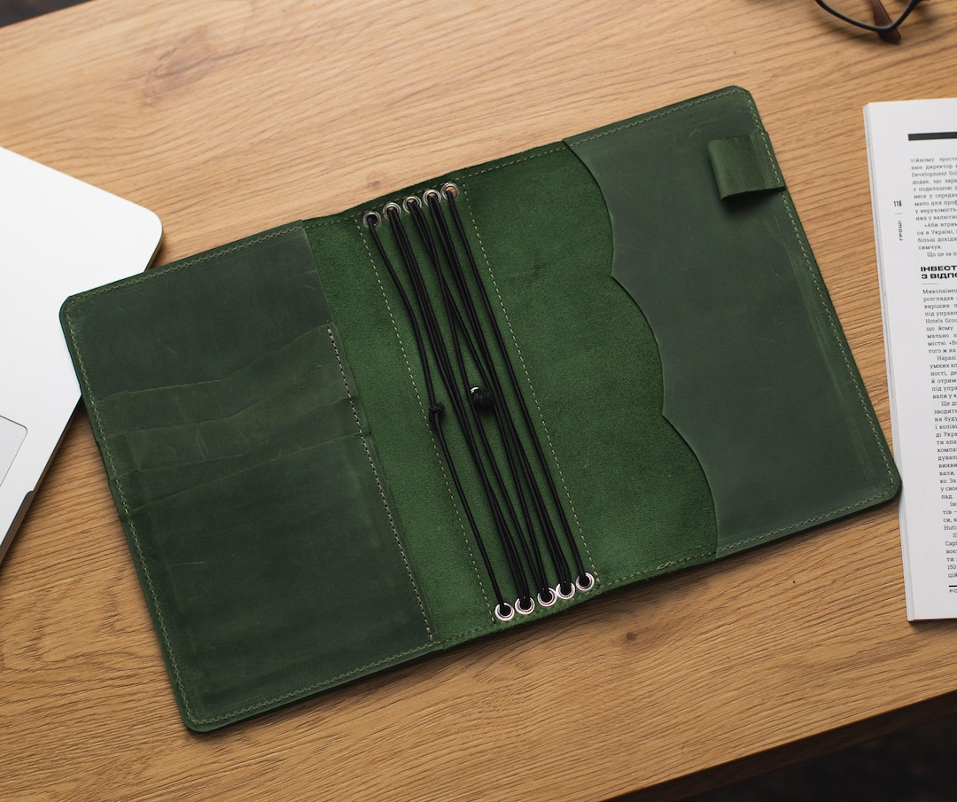 Travelers Notebook Cover A5, Green Journal Cover, Travelers Journal ...