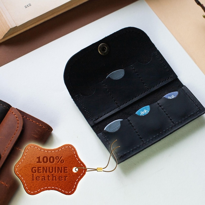 Personalized Leather Guitar Pick Holder,custom Guitar Pick Wallet ...