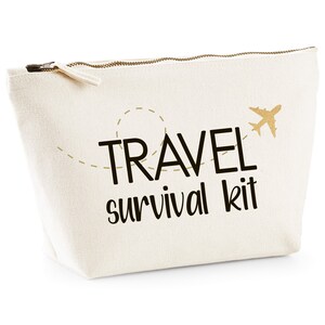 Flight Survival Kit, Canvas Zip Pouch, Travel Essentials, Gift for ...