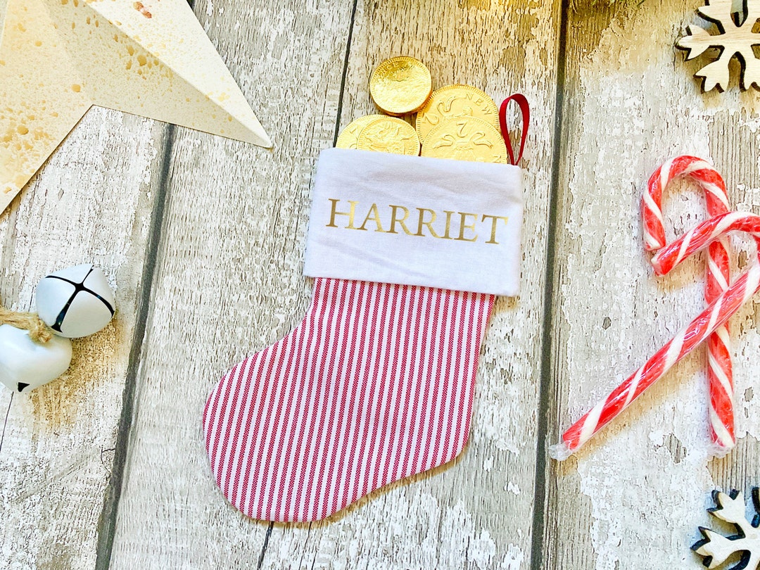Personalised Mini Stocking, Cute Place Settings, Party Favours, Gift ...