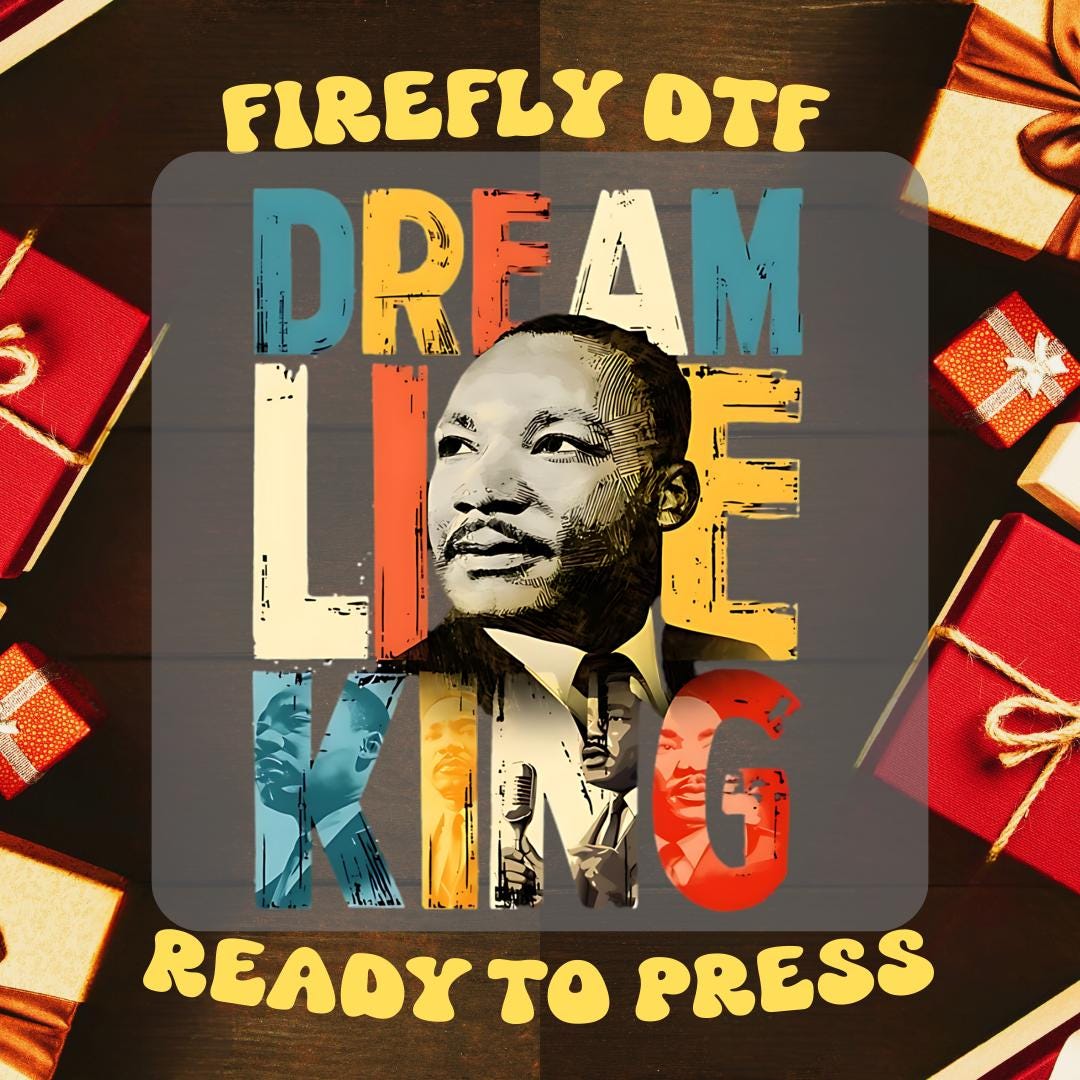 Dream Like A King Dtf Transfer, Black History Month Heat Transfer ...