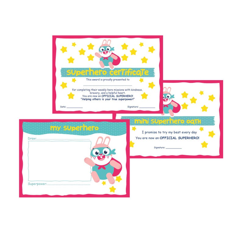 Printable Hero Planner for Kids – Superhero-themed Reward Chart ...