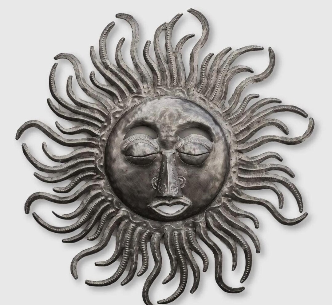 23" Wind Blown Sun Metal Wall Hanging Garden Home Decor - Etsy