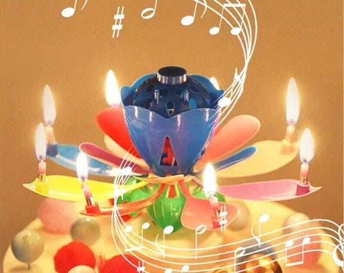 Singing Flower Happy Birthday Cake Candle （multicolor） - Etsy