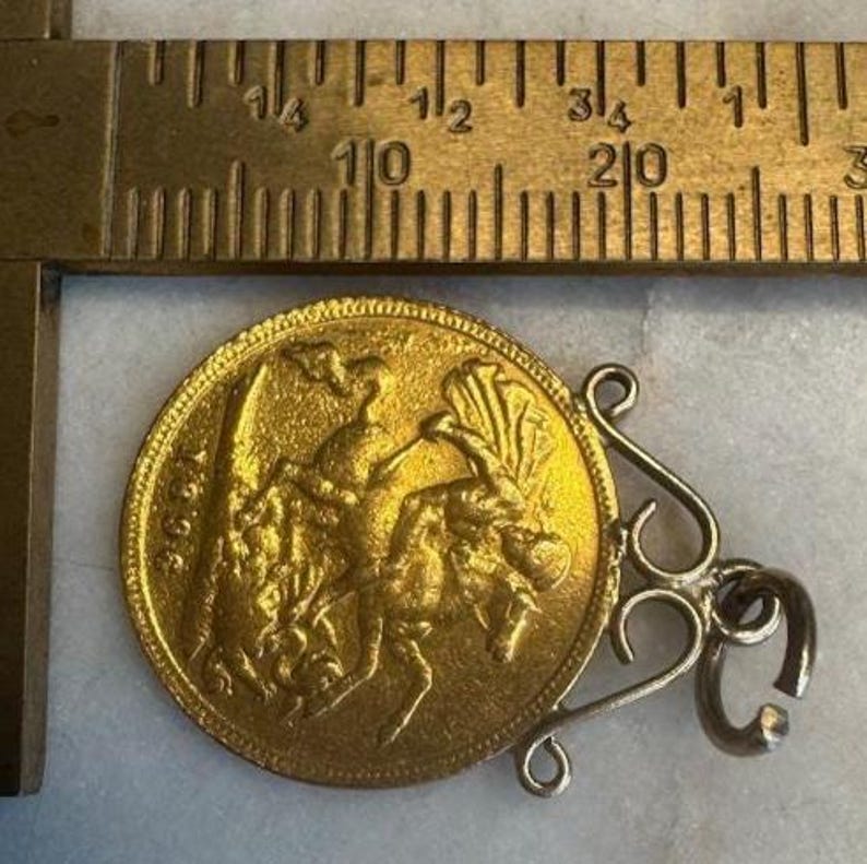 Rare Antique Vintage British 22kt Gold Half Sovereign Coin Charm ...