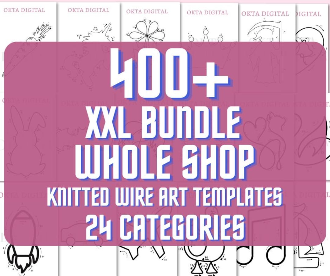 400+ Knitted Wire Art Templates: DIY Craft Patterns (digital Download ...