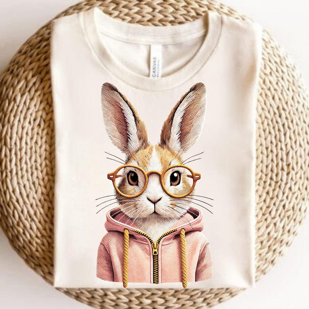 Aesthetic Rabbit Drawing, Modern Animal Illustration Digital Art ...