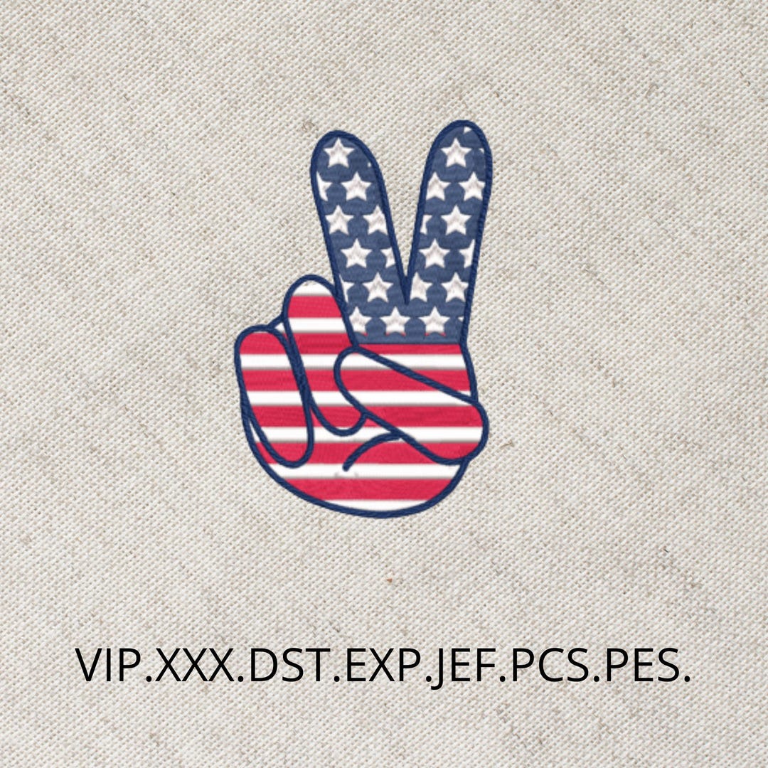 American Peace Sign | Machine Embroidery Design | Digital Machine ...