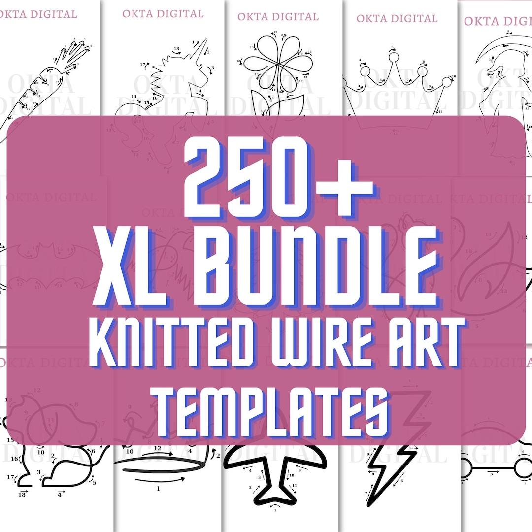 250+ Pieces | Knitted Wire Art | Tricotin Templates | DIY Wire Crafts ...