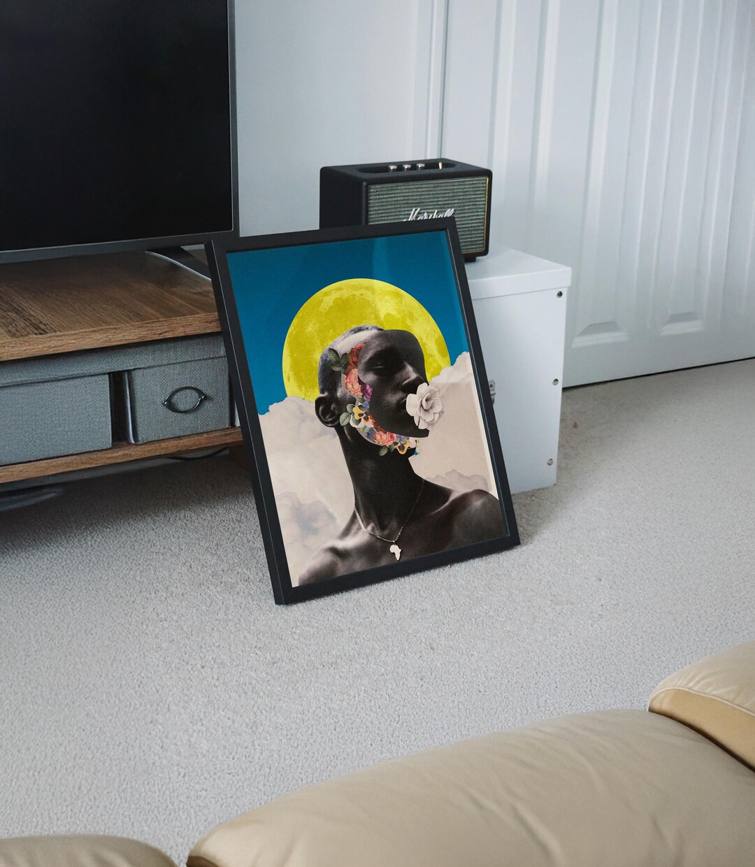 Deconstructing Masculinity Digital Collage Afro Wall Art Black Man ...