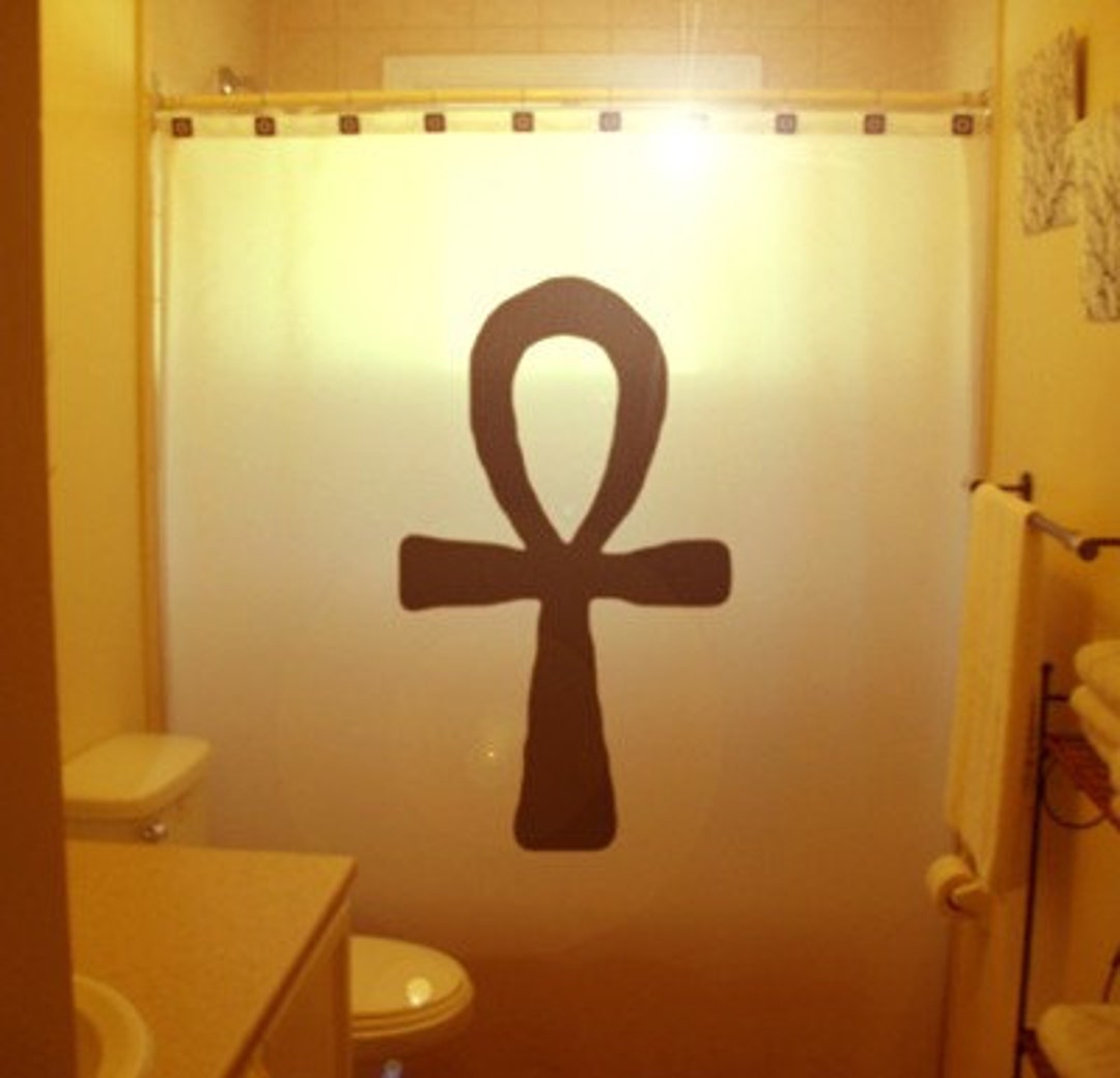 Egyptian Ankh Fabric Shower Curtain, Custom Size - Etsy