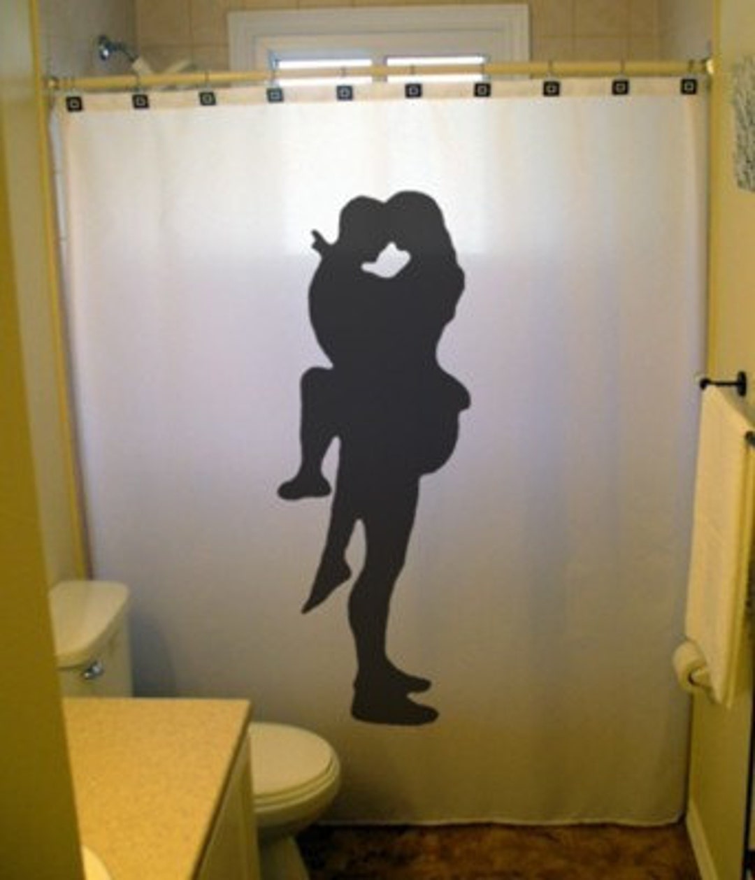 Sexy Lovers Couple Shower Curtain Romantic Valentines Day Bathroom Decor Marriage Embrace Etsy