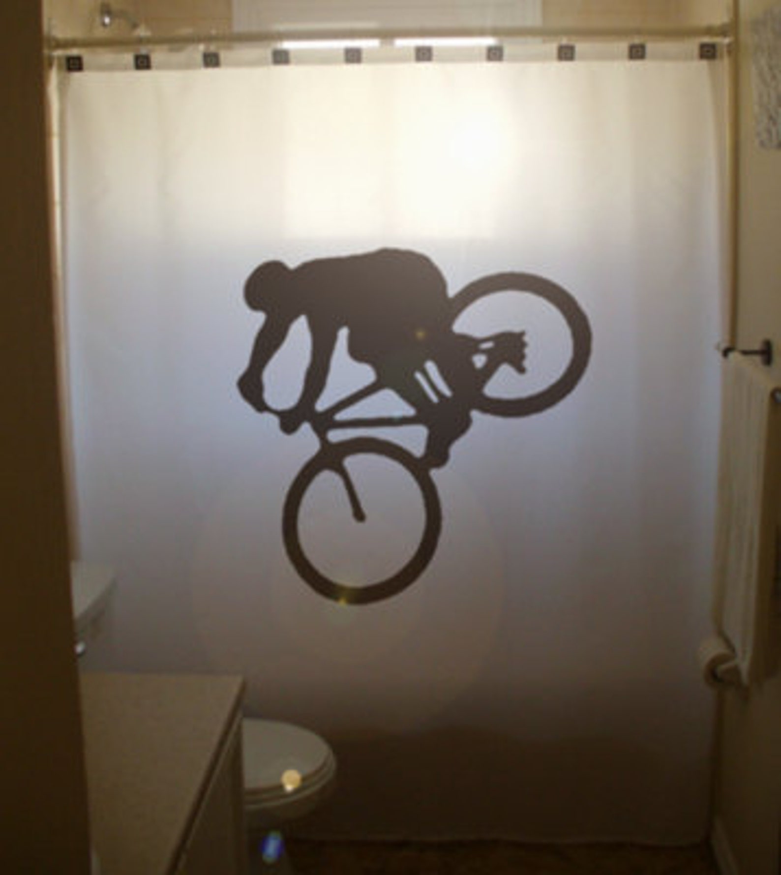 Mountain Bike Shower Curtain, Bicycle Bicyclist Biking, Kids Bathroom ...