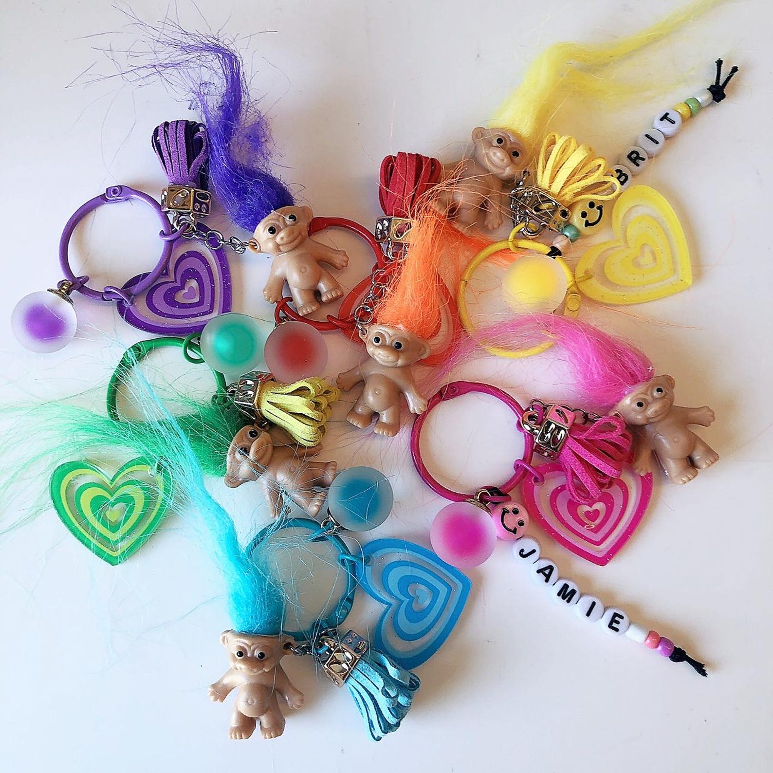 Vintage Troll Keychain Personalized Name Charm Handmade Bag Charm ...