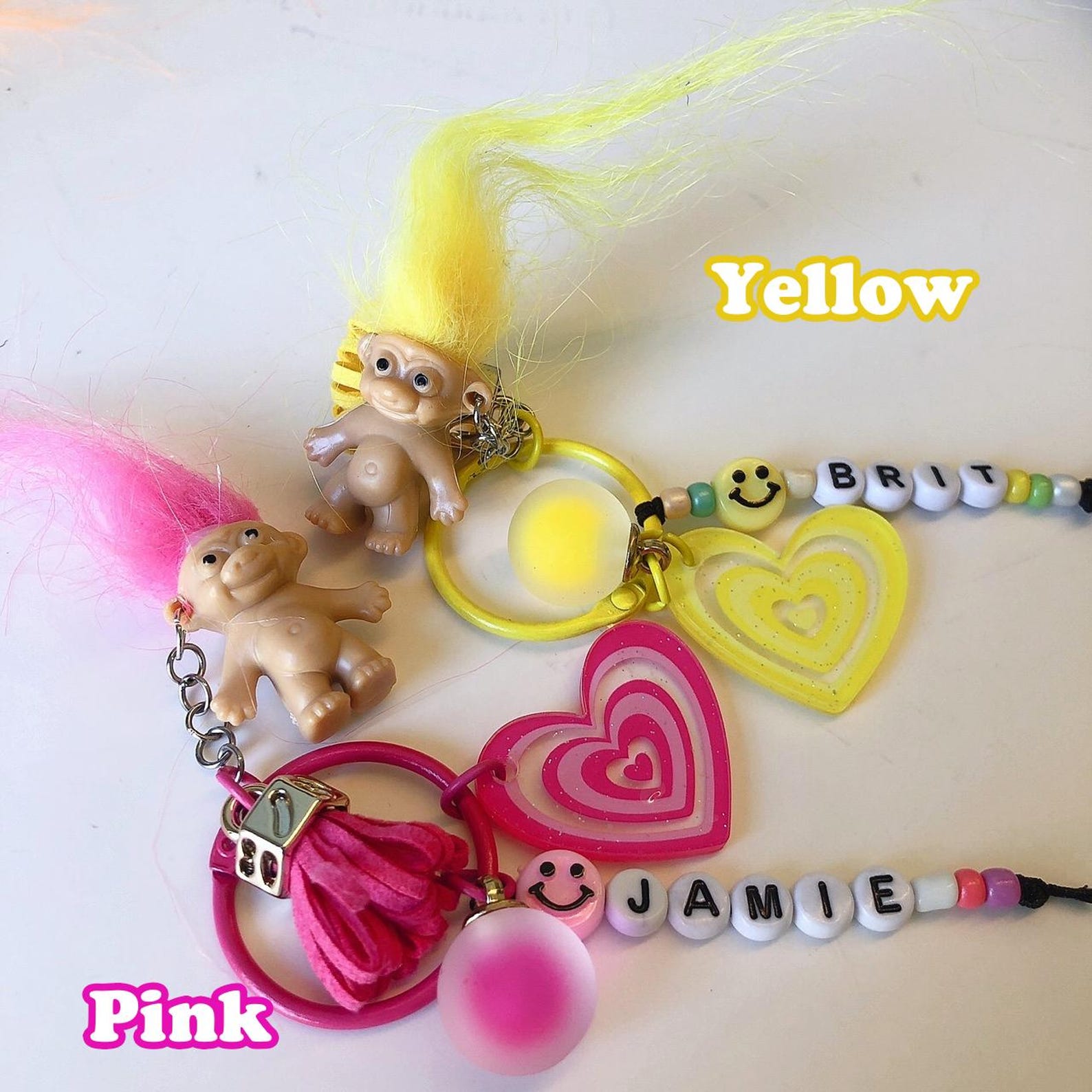 Vintage Troll Keychain Personalized Name Charm Handmade Bag Charm ...