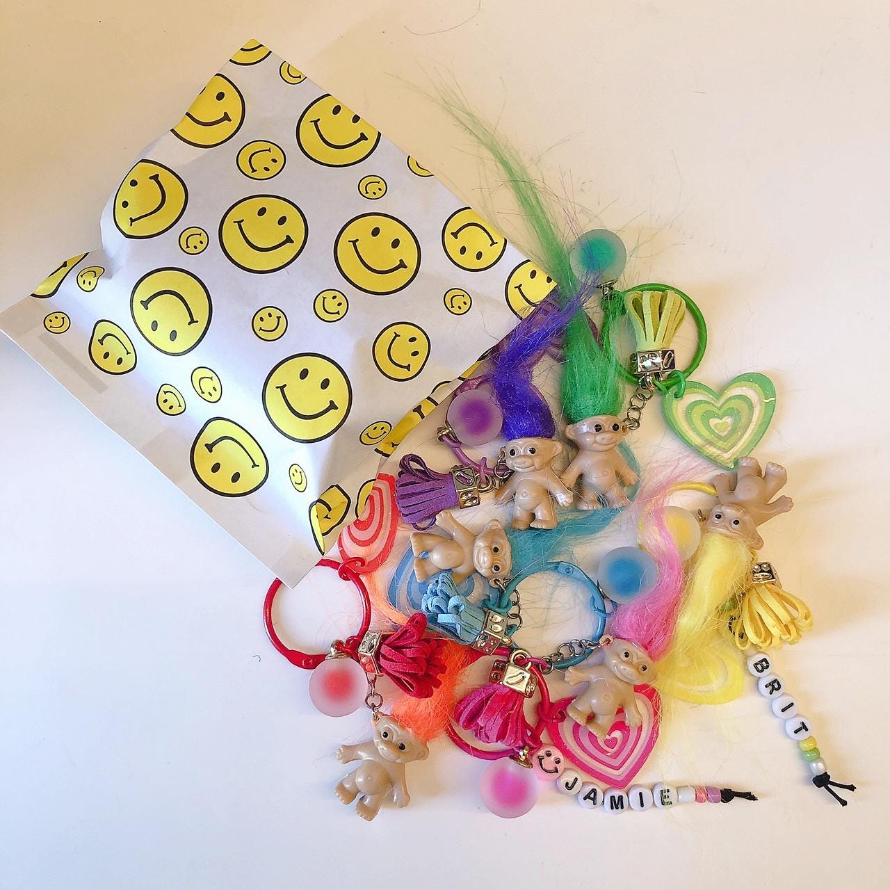 Vintage Troll Keychain Personalized Name Charm Handmade Bag Charm ...