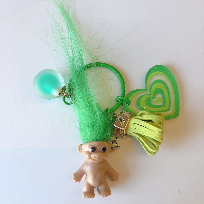Vintage Troll Keychain Personalized Name Charm Handmade Bag Charm ...
