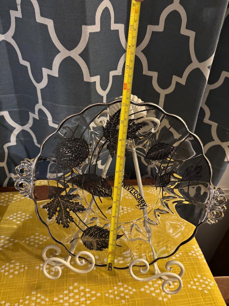 Silver City Glass Company 1960s 25th Anniversary Platter. Crystal With ...