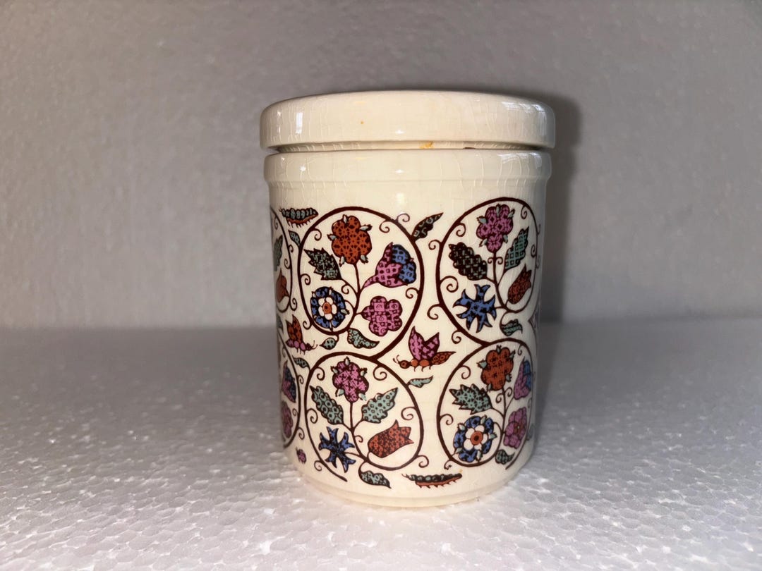 Vintage 1979 National Trust Boncath Pottery Small Storage Jar - Floral ...