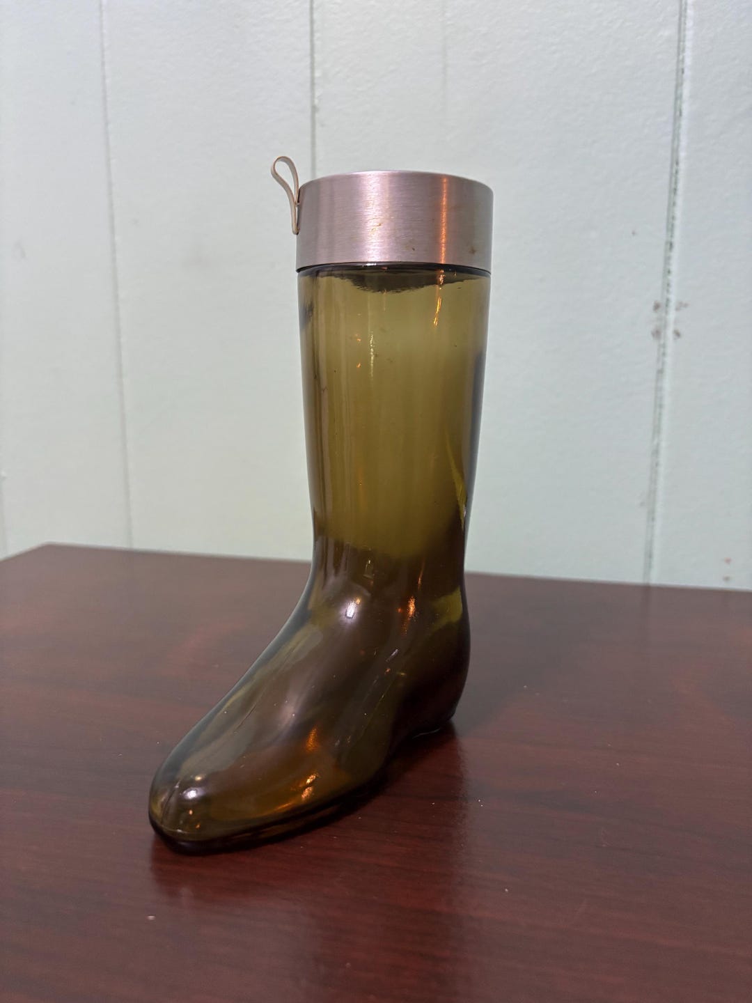 Vintage Avon Leather Cologne Boot Bottle - Amber Glass Western Boot ...