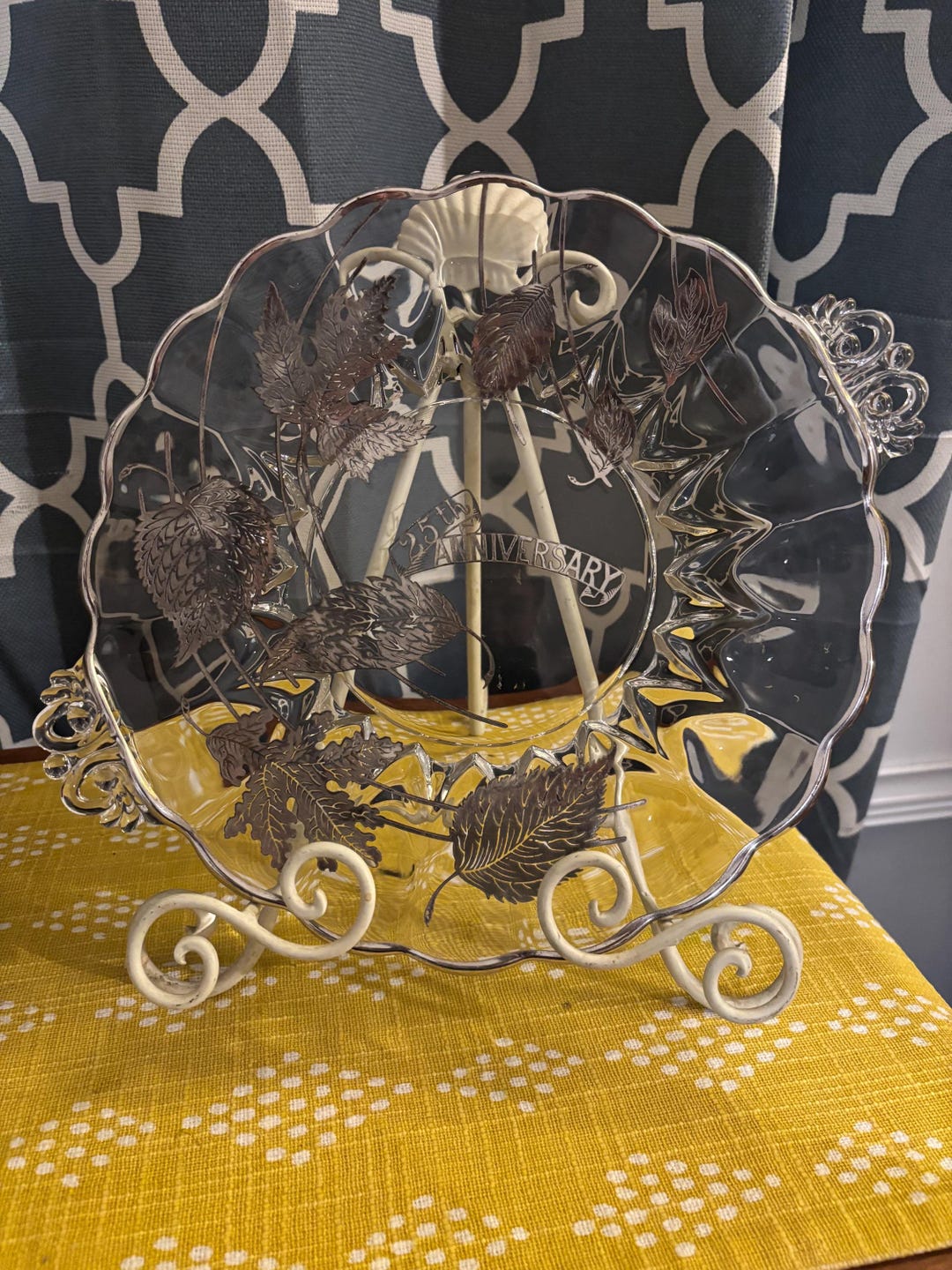 Silver City Glass Company 1960s 25th Anniversary Platter. Crystal With ...