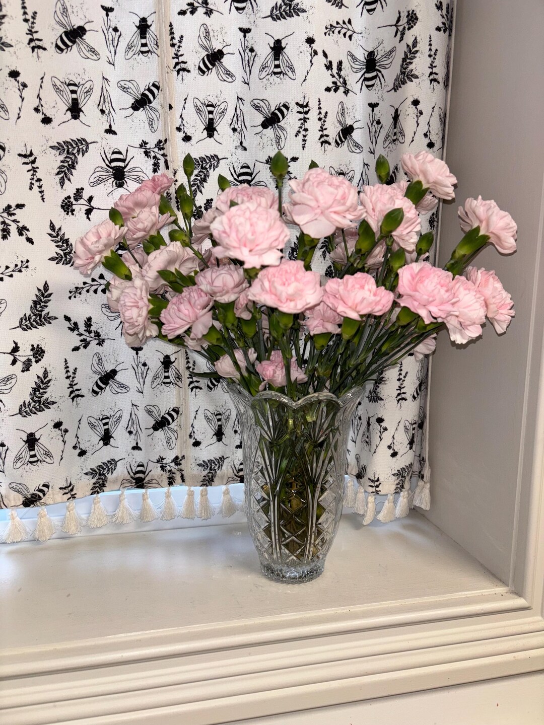 Vintage French Lead Crystal Scalloped Vase, Fan & Diamond Cut Pattern ...
