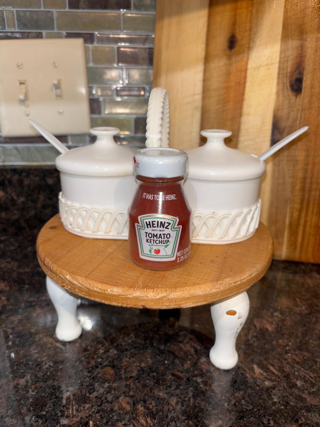Vintage Plastic Dialene Better-maid White Lattice Condiment Set, Mid ...