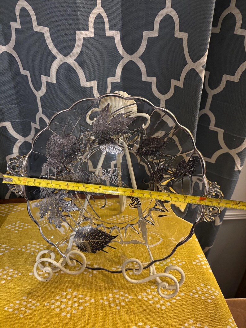 Silver City Glass Company 1960s 25th Anniversary Platter. Crystal With ...