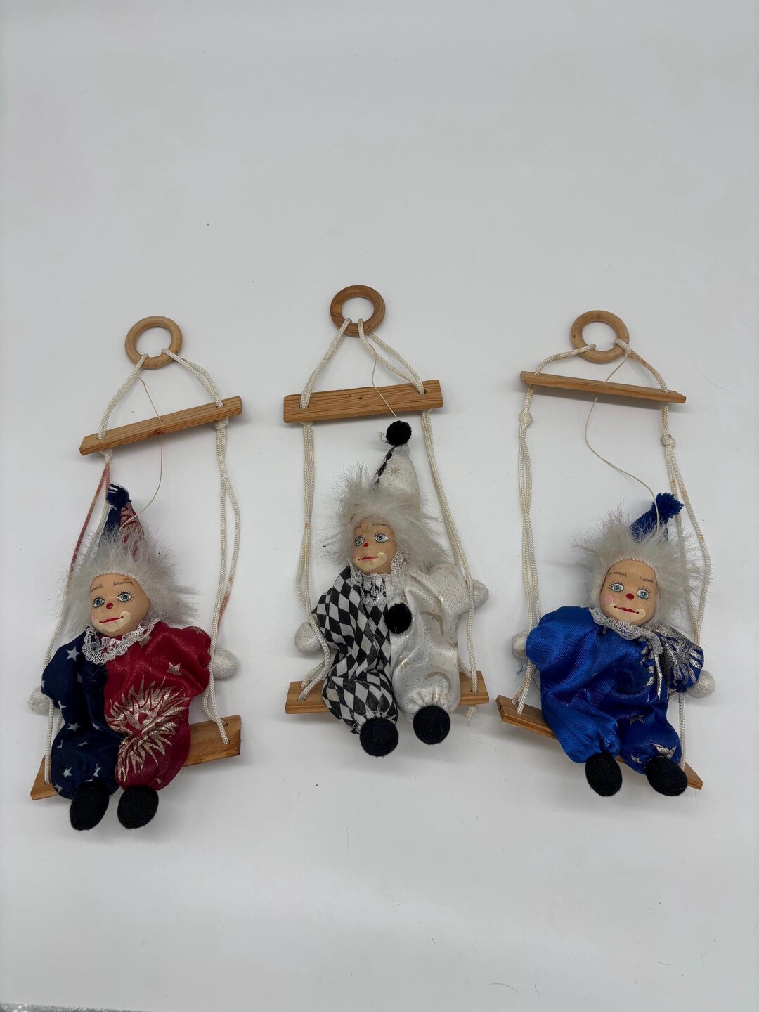 Vintage 1980s Hanging Clown Marionettes Set of 3 - Patriotic Stars ...