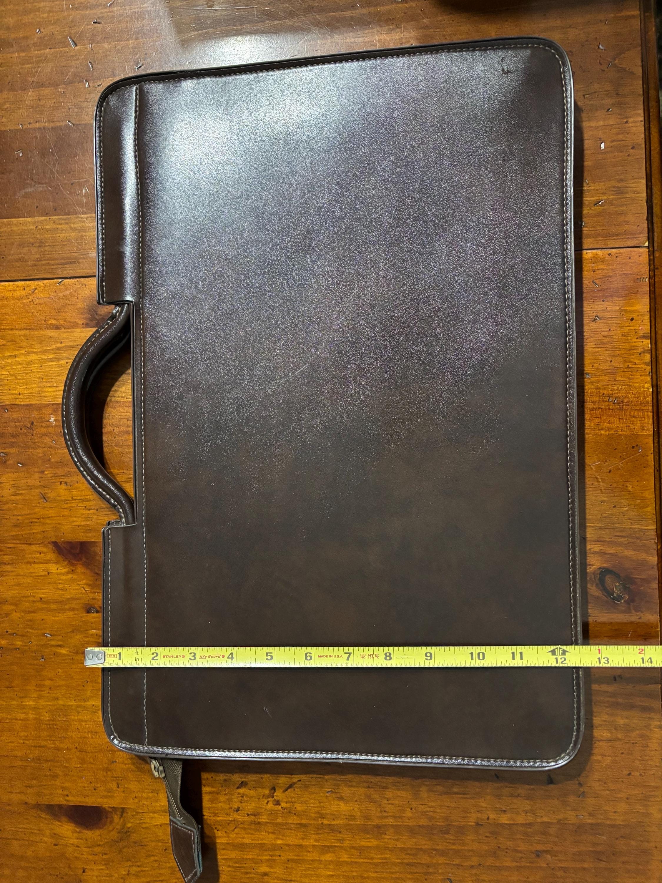 Vintage Pegasus Dark Brown Leather Portfolio Briefcase - Slim ...