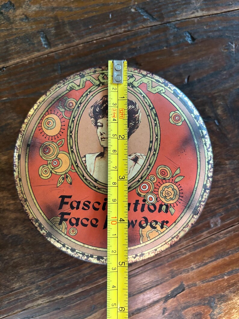 Rare Art Deco Fascination Face Powder Tin - 1920s Vintage Beauty Box ...