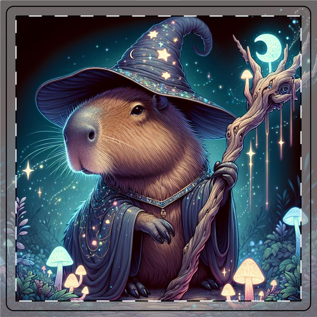 Ceramic Coaster, Capybara Wizard Drink Holder, Magical Animal Coaster ...