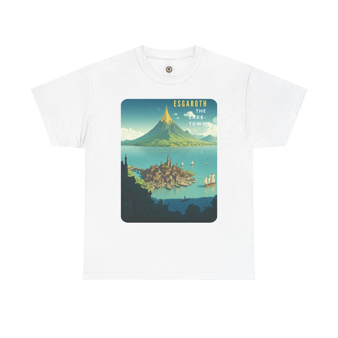 Esgaroth the Lake-town Travel Poster Unisex Tee LOTR Fan Gift, Middle ...