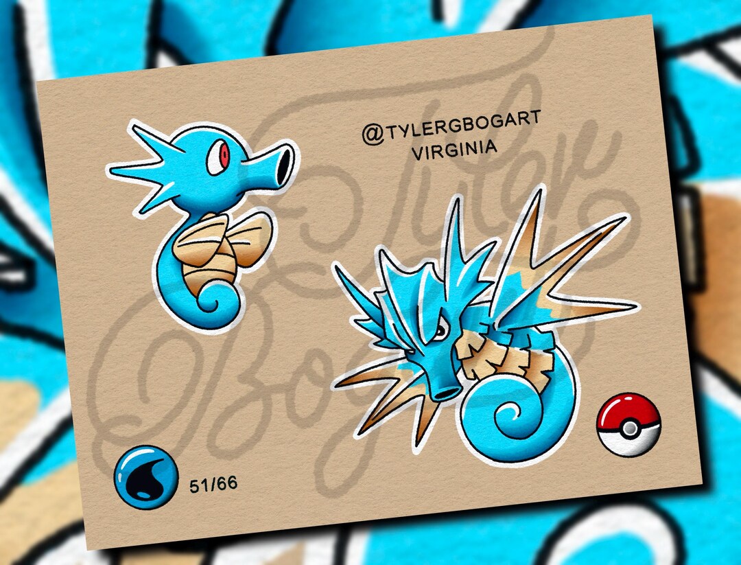 Pokémon Tattoo Flash Sheet “kanto Region 116-117” - Etsy