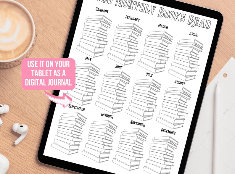 2026 Books Read Tracker | PRINTABLE Journal Page | Monthly Reading Log ...